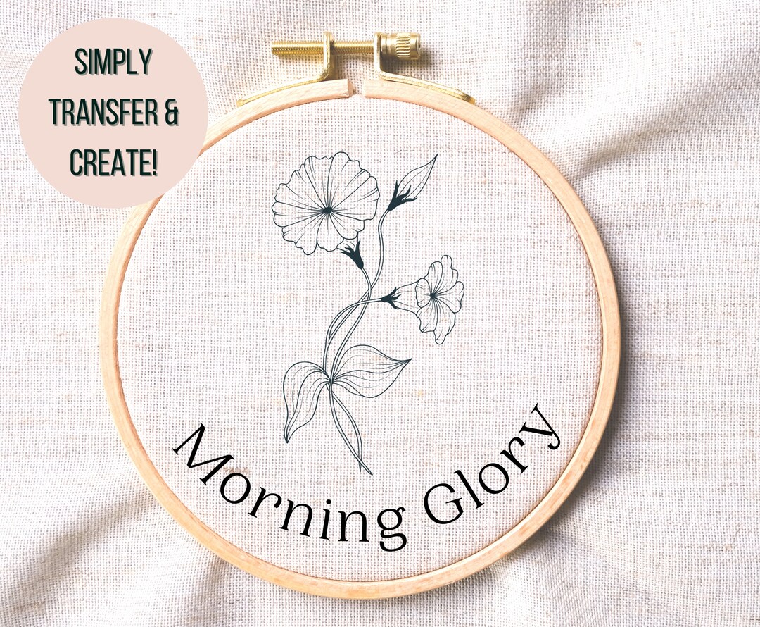 Morning Glory Hand Embroidery Pattern - September Birth Flower ...