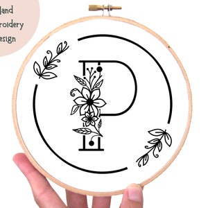 Letter P Hand Embroidery Monogram Letter P Hand Embroidery Letter ...