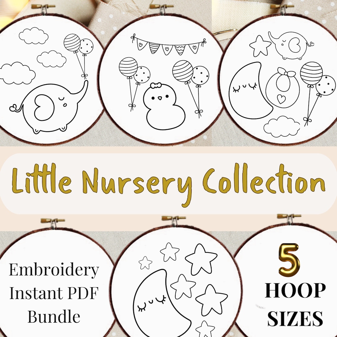 Nursery Art Hand Embroidery Pattern Bundle Babys Room Embroidery PDF ...