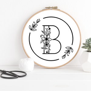 Letter B Hand Embroidery Monogram - Letter B Hand Embroidery Letter ...