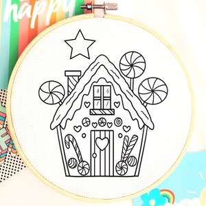 Ginger Bread House Hand Embroidery PDF Gingerbread House Hand ...