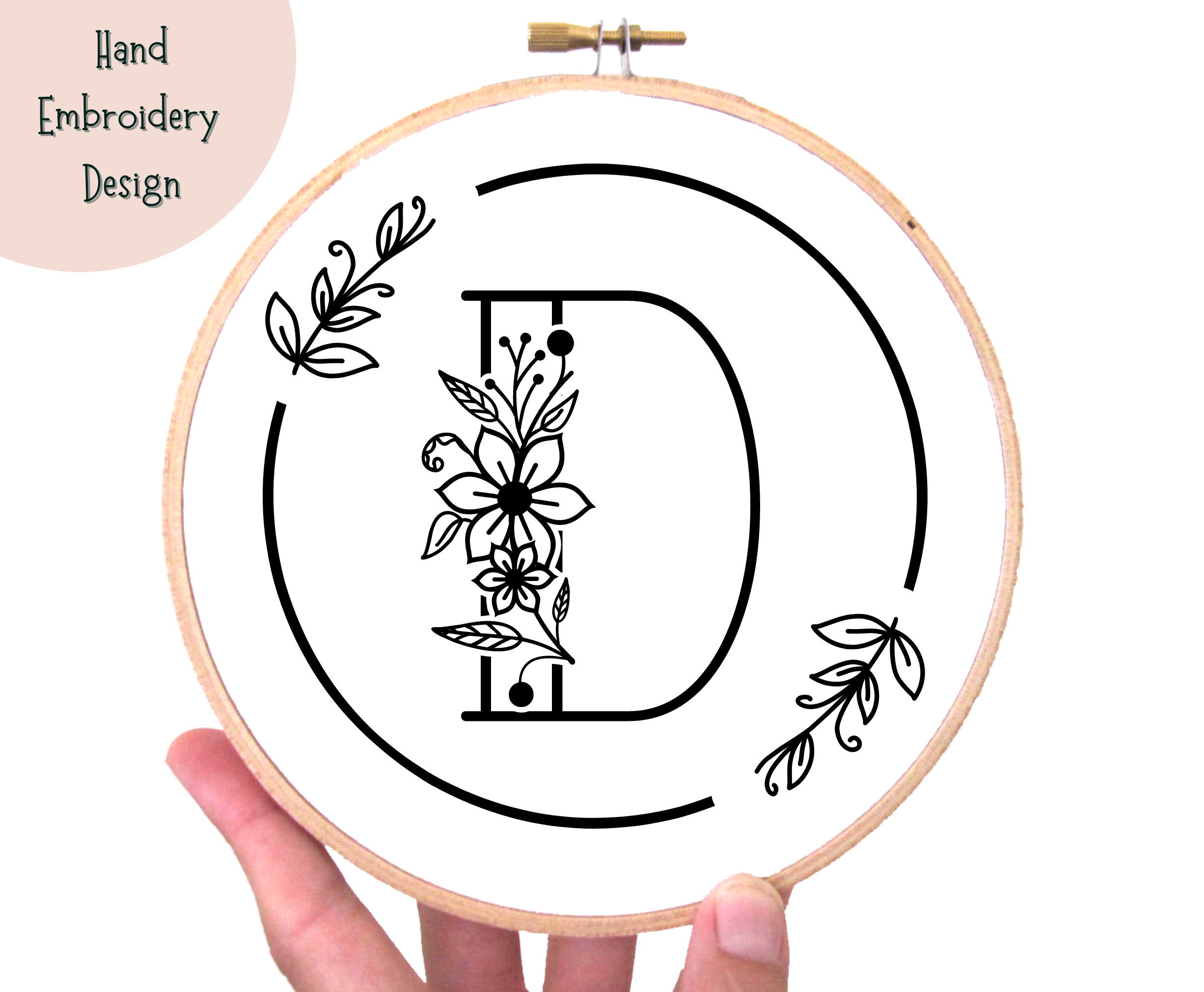 Letter D Hand Embroidery Monogram Letter D Hand Embroidery - Etsy