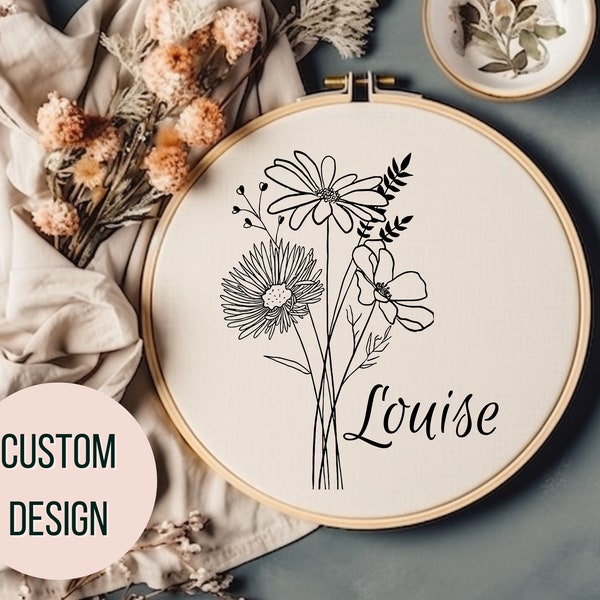Flower Bunch Hand Embroidery Pattern - Etsy