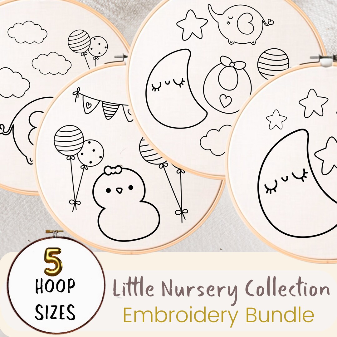 Nursery Art Hand Embroidery Pattern Bundle Babys Room Embroidery PDF ...