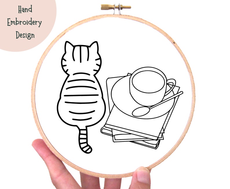 Boho Hand Embroidery Pattern Stack of Books Hoop Art Design - Etsy