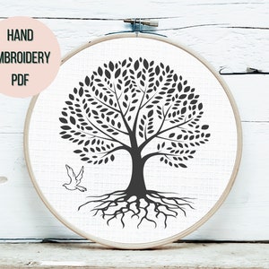 Tree of Life Hand Embroidery Pattern - Tree Hand Embroidery Design ...