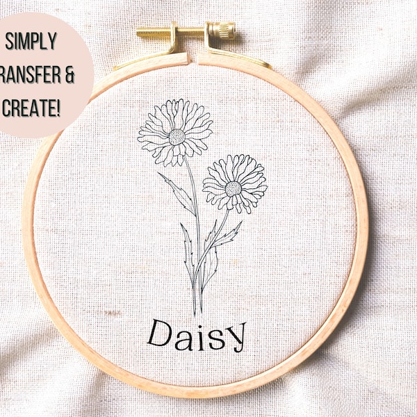 Daisy Embroidery - Etsy