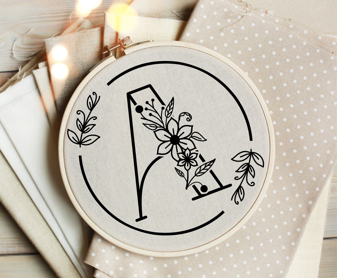 Letter A Hand Embroidery Monogram - Letter A Hand Embroidery Letter ...