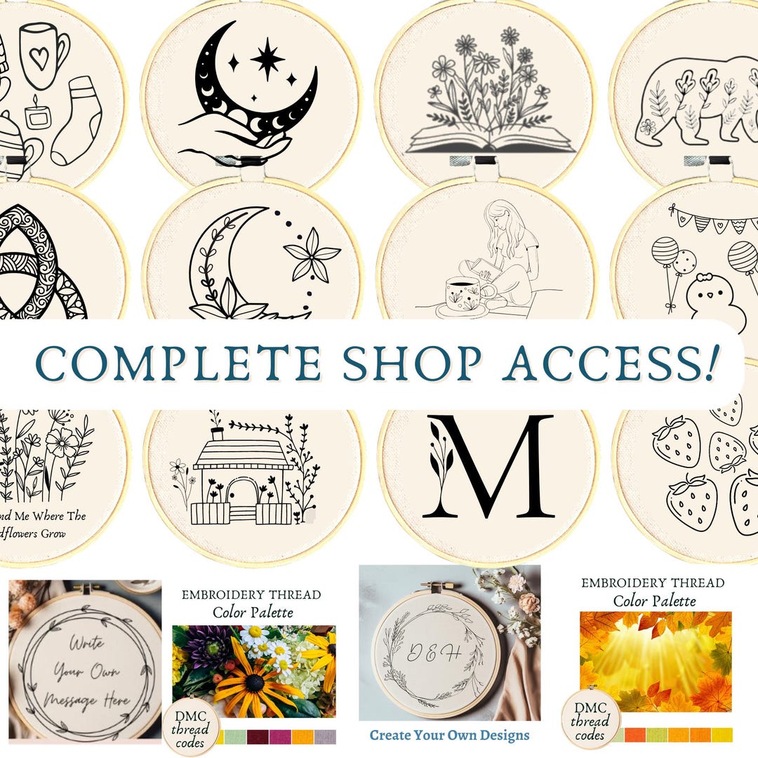 MEGA OFFER Lifetime Shop Access Hand Embroidery Patterns Bundle ...