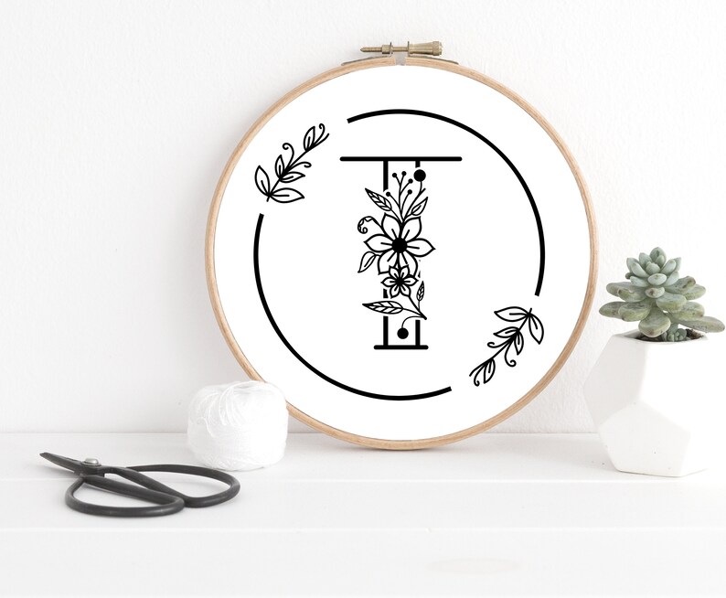 Letter T Hand Embroidery Monogram Letter T Hand Embroidery - Etsy