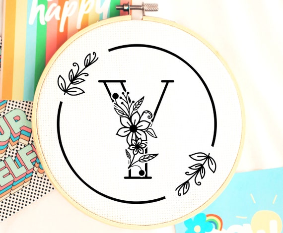 Letter Y Hand Embroidery Monogram Letter Y Hand Embroidery - Etsy