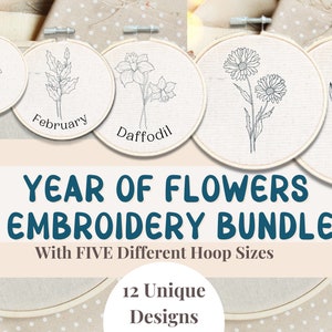 Chrysanthemum Hand Embroidery Pattern - November Birth Flower ...