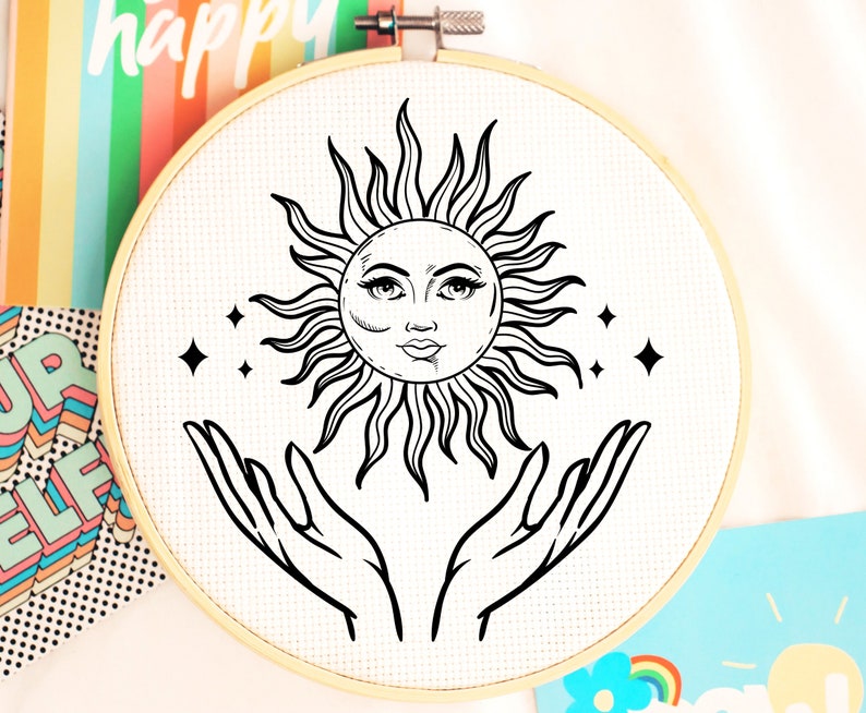 Set of 25 Celestial Hand Embroidery Designs Celestial Hand - Etsy