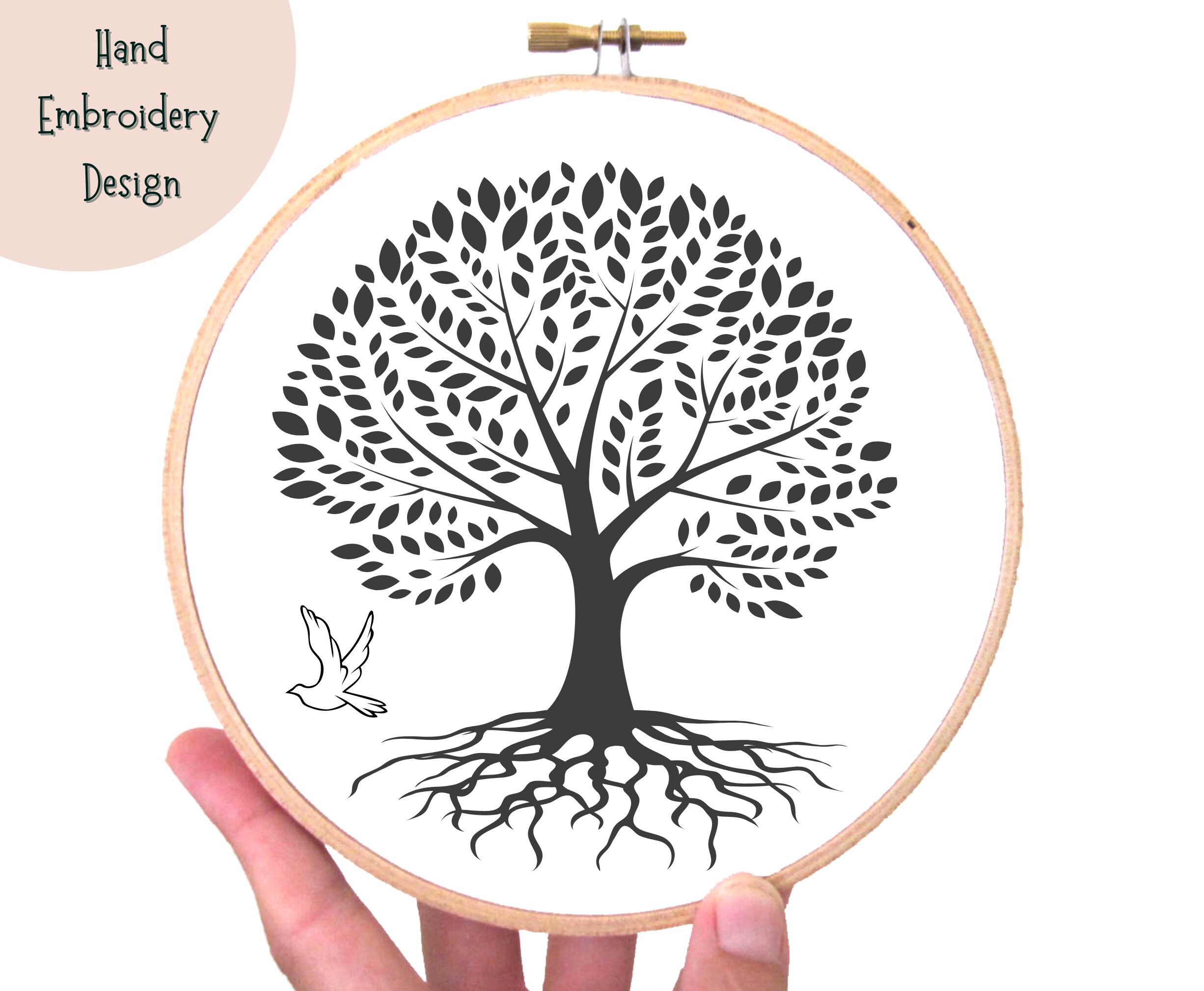 Tree of Life Hand Embroidery Pattern - Tree Hand Embroidery Design ...