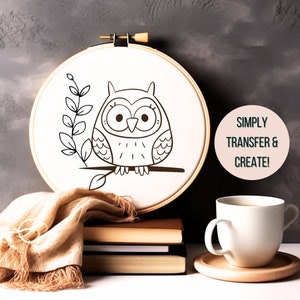 Cute Owl Hand Embroidery PDF Owl Printable Hand Embroidery Pattern Owl ...