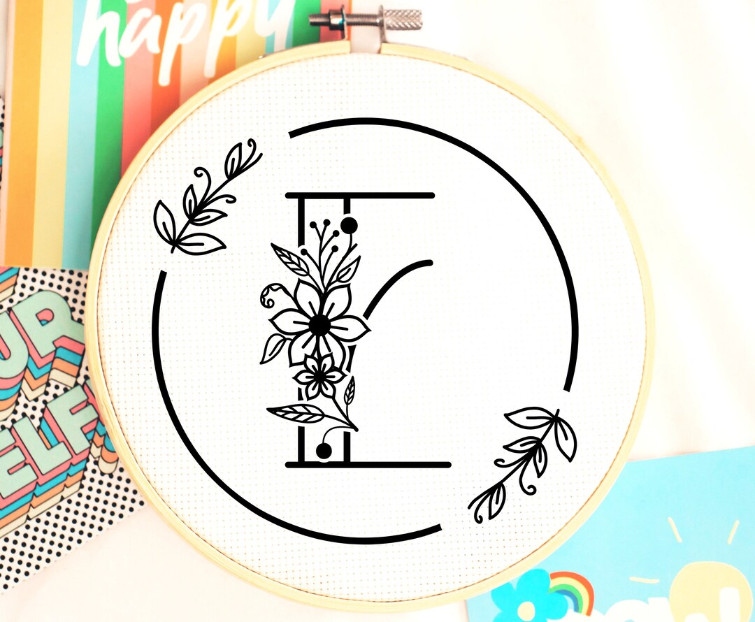 Letter E Hand Embroidery Monogram Letter E Hand Embroidery Letter ...