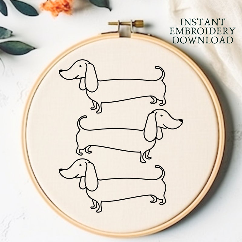 Dog Embroidery Pattern - Etsy