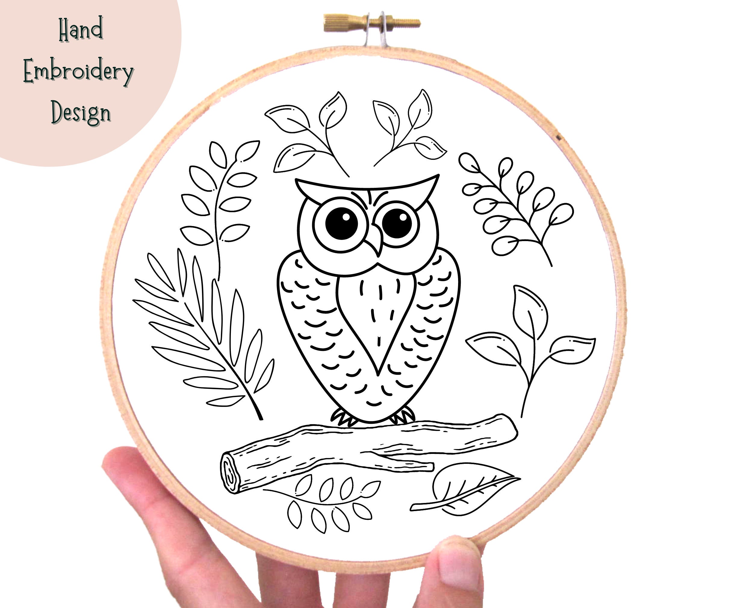 Woodland Owl Hand Embroidery PDF Owl Embroidery Pattern - Etsy