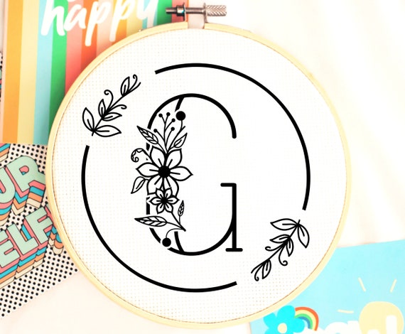 Letter G Hand Embroidery Monogram Letter G Hand Embroidery - Etsy