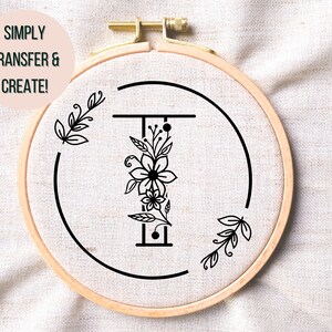 Letter T Hand Embroidery Monogram Letter T Hand Embroidery - Etsy