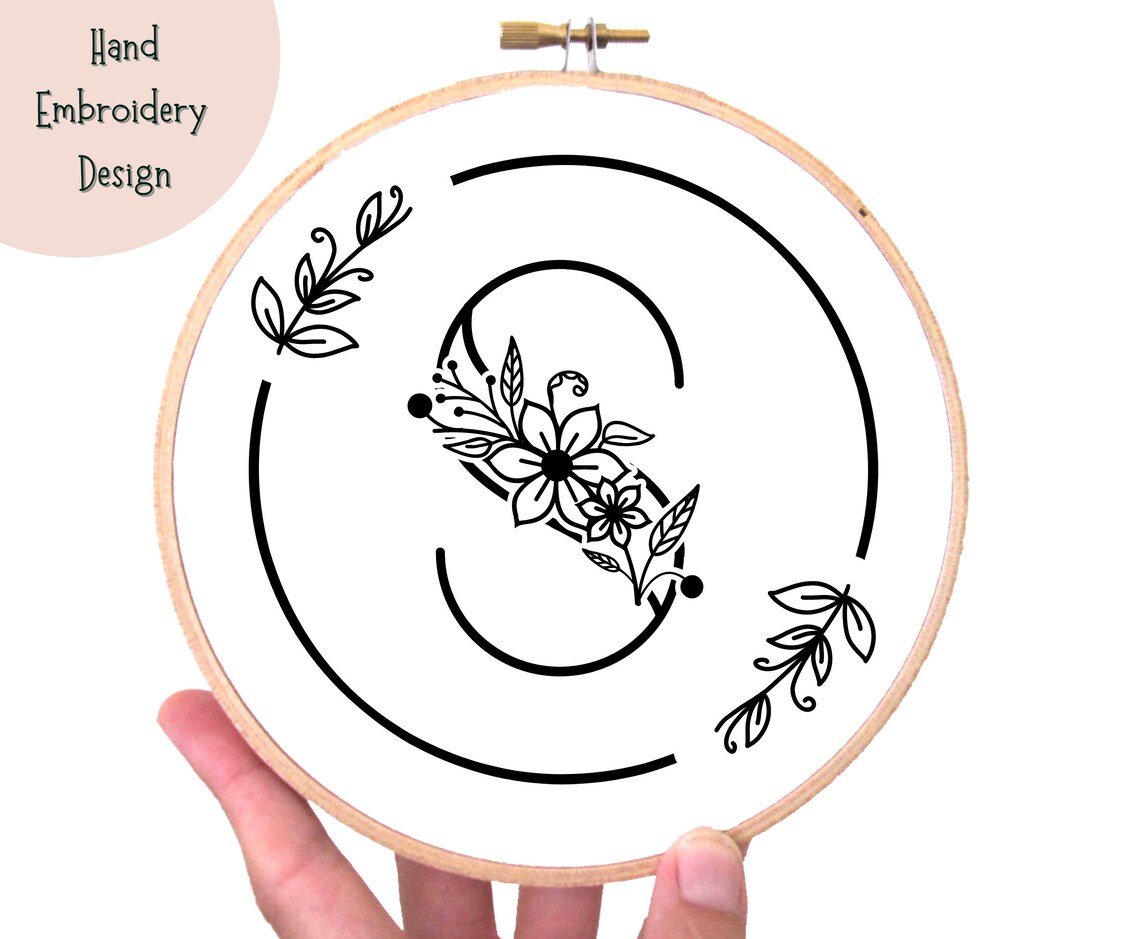 Letter S Hand Embroidery Monogram Letter S Hand Embroidery - Etsy