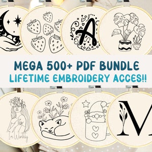 Book Quotes Hand Embroidery Pattern Bundle - Books PDF Pattern Bundle ...