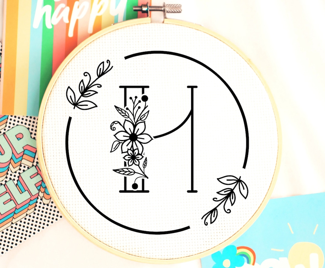 Letter H Hand Embroidery Monogram - Letter H Hand Embroidery Letter ...