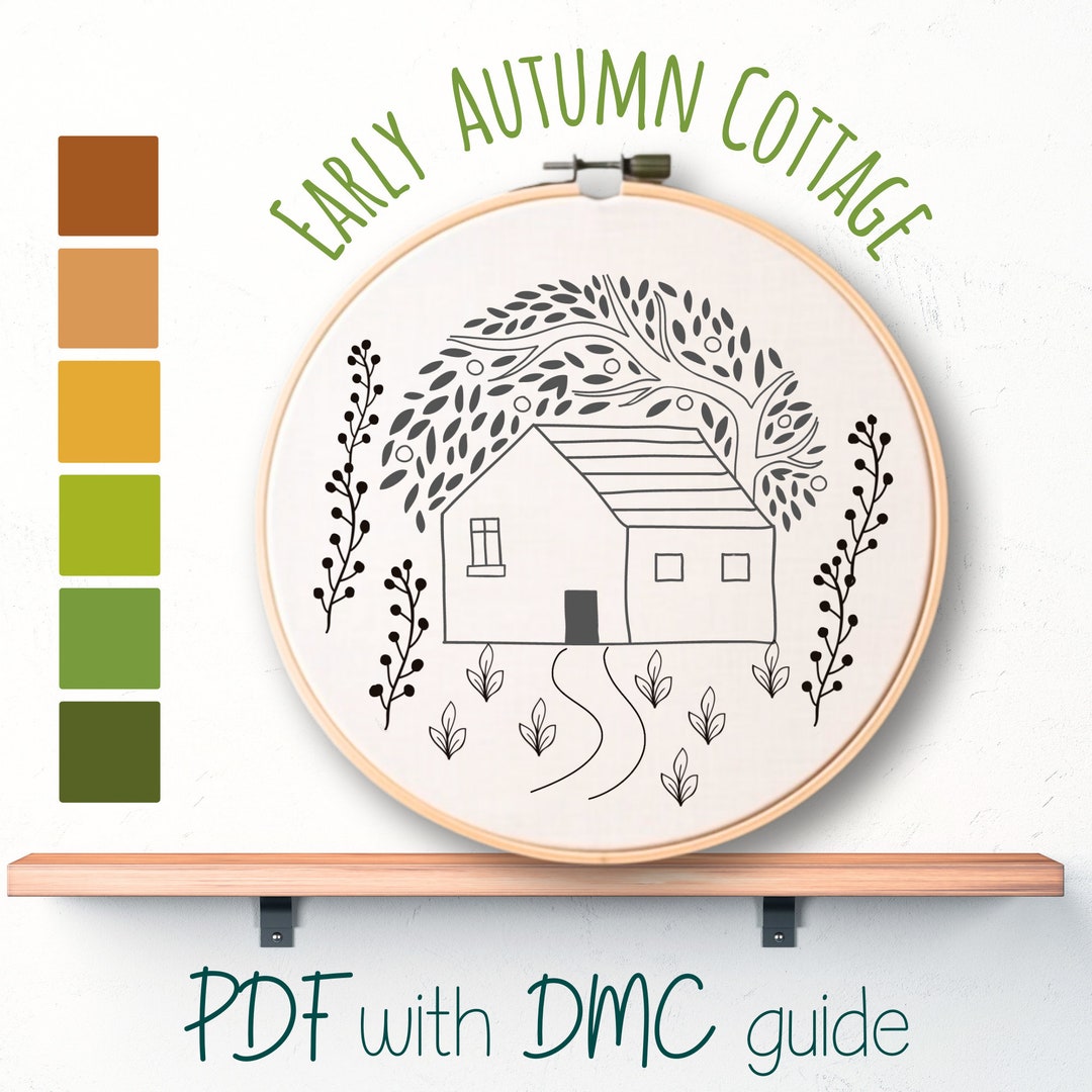 Little Cottage Hand Embroidery Download Tiny House Embroidery Printable ...
