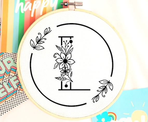 Letter L Hand Embroidery Monogram Letter L Hand Embroidery - Etsy