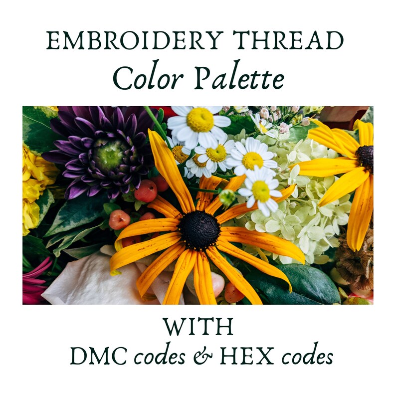 DMC Thread Codes Color Palette Embroidery Colour Guide Vibrant Mood ...