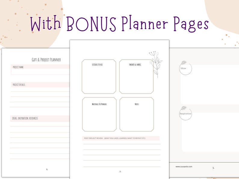 Thread Journal Templates 10 Embroidery Calendar Templates - Etsy