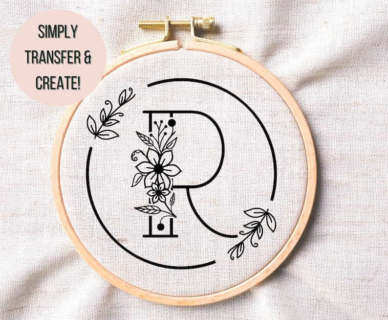 Letter R Hand Embroidery Monogram Letter R Hand Embroidery - Etsy