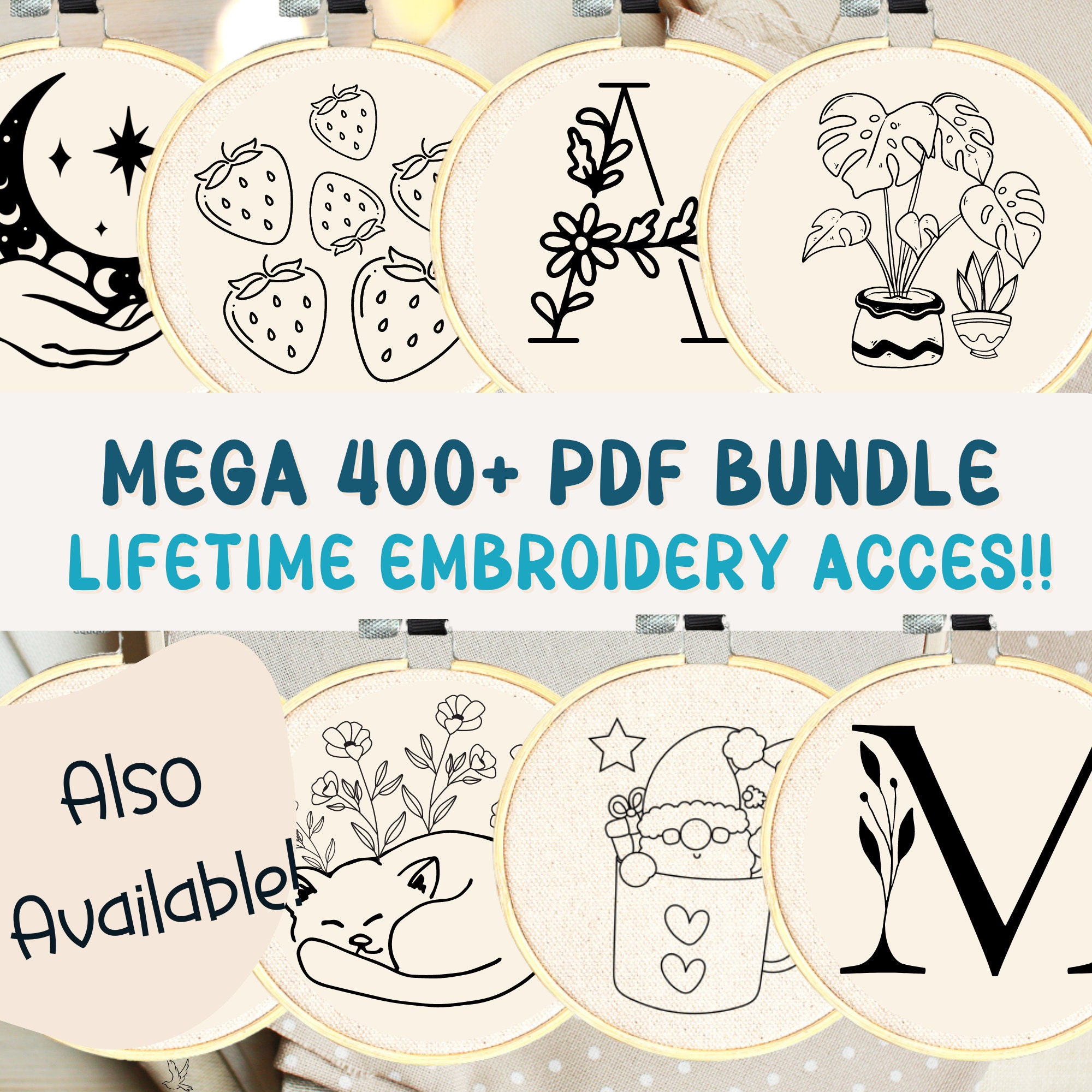 Hand Embroidery Letter Pattern Bundle - Hand Embroidery Alphabets ...