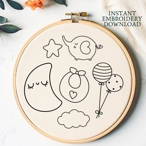 Nursery Art Hand Embroidery Pattern Bundle Babys Room Embroidery PDF ...