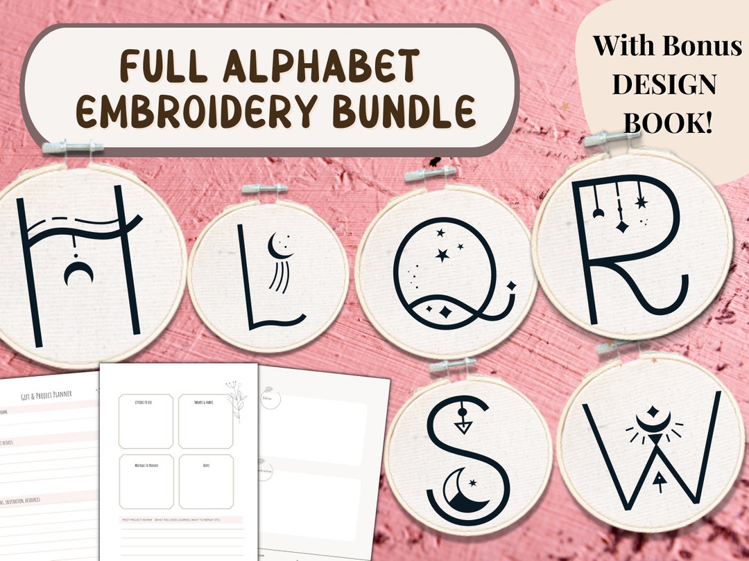 Celestial Alphabet Hand Embroidery PDF Pattern Celestial Letters Set 1 ...