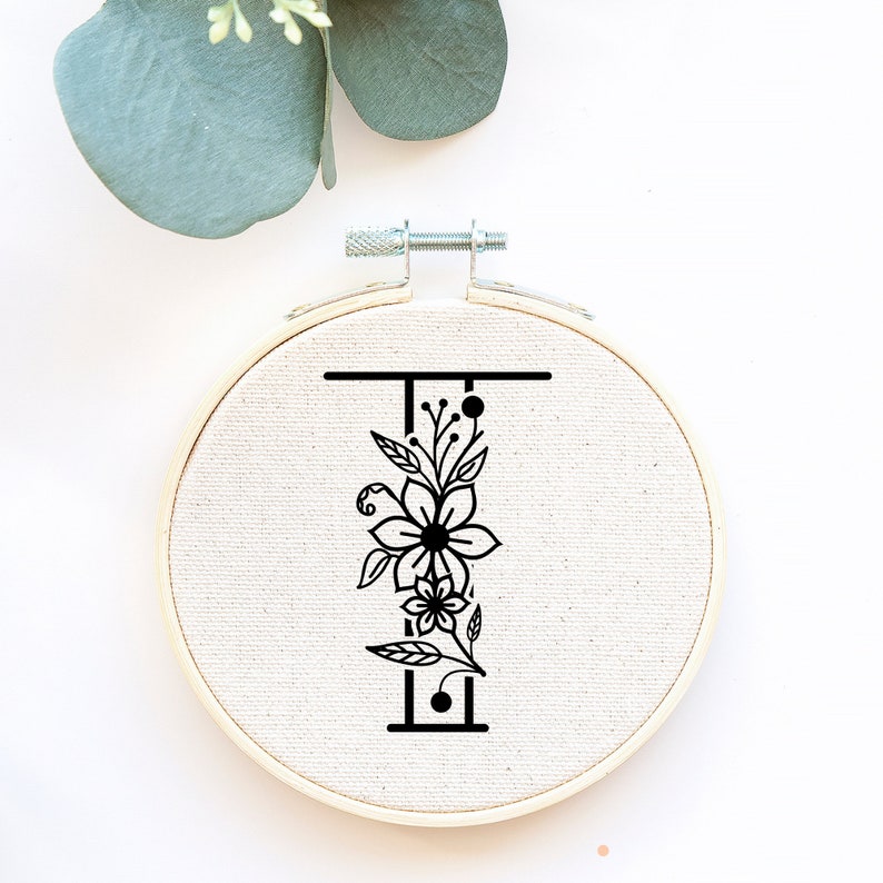 Elegant Floral Hand Embroidery Letter Patterns Full Alphabet - Etsy