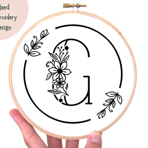 Letter G Hand Embroidery Monogram - Letter G Hand Embroidery Letter ...