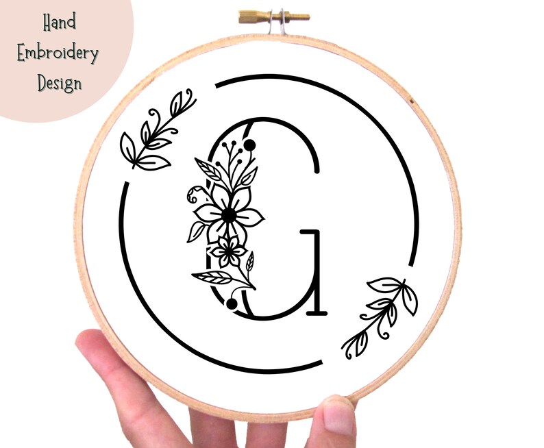 Letter G Hand Embroidery Monogram Letter G Hand Embroidery - Etsy