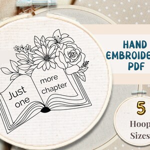 Book Hand Embroidery Pattern PDF Book Embroidery Pattern Multiple Hoop ...