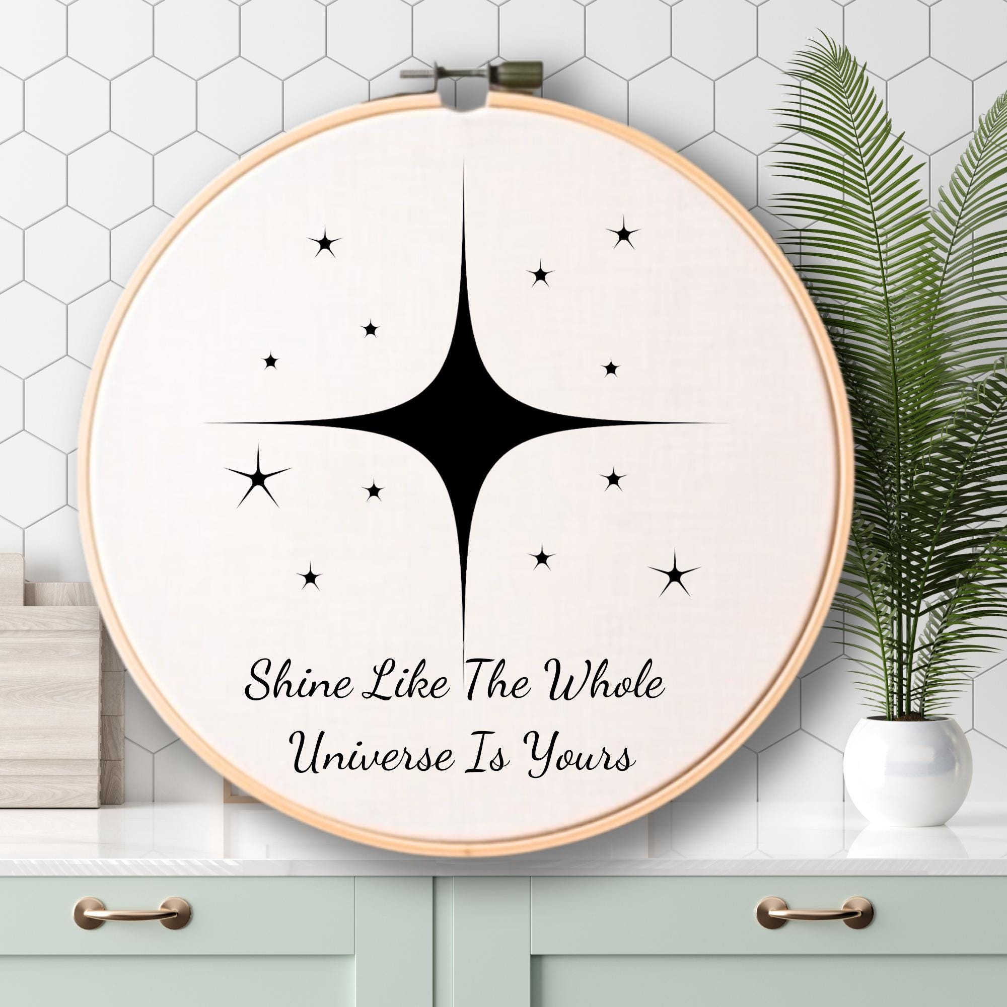 Shine Like the Whole Universe Hand Embroidery PDF Printable Starry Sky ...