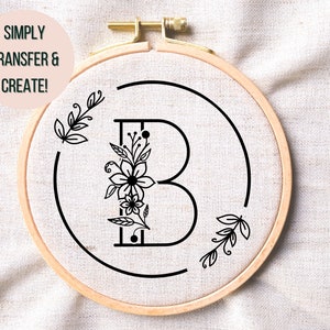 Letter B Hand Embroidery Monogram - Letter B Hand Embroidery Letter ...