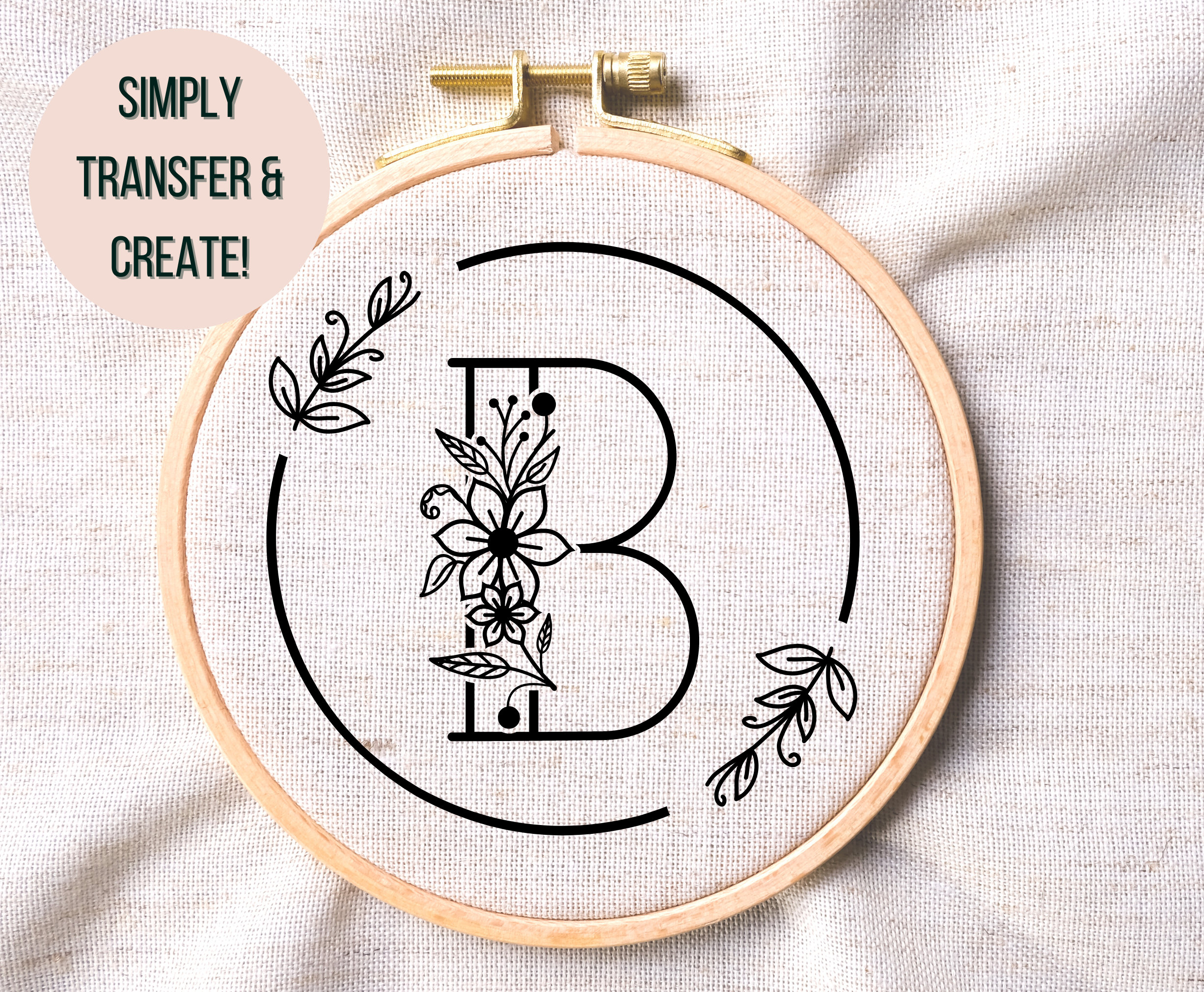 Letter B Hand Embroidery Monogram Letter B Hand Embroidery - Etsy