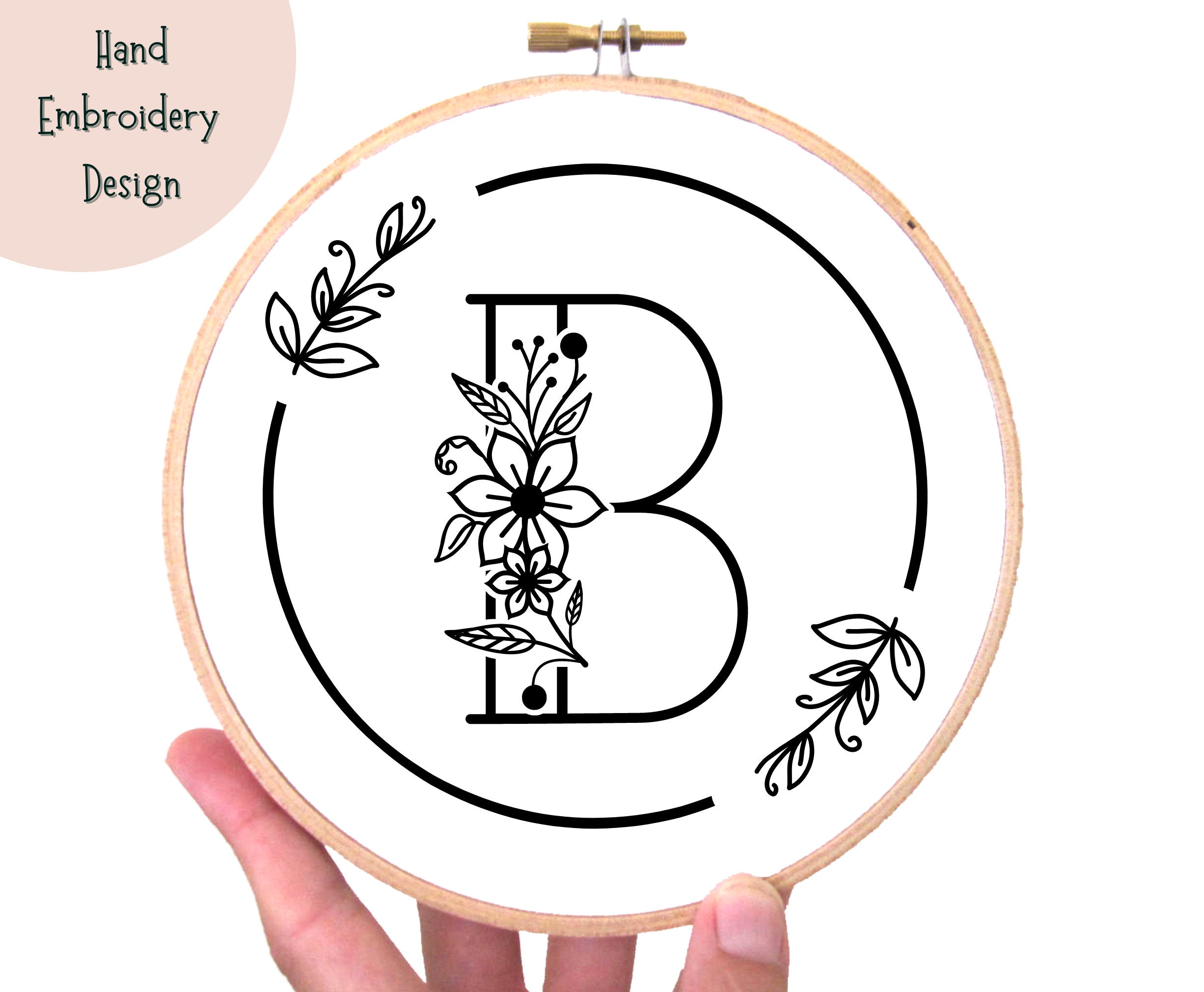 Letter B Hand Embroidery Monogram Letter B Hand Embroidery - Etsy