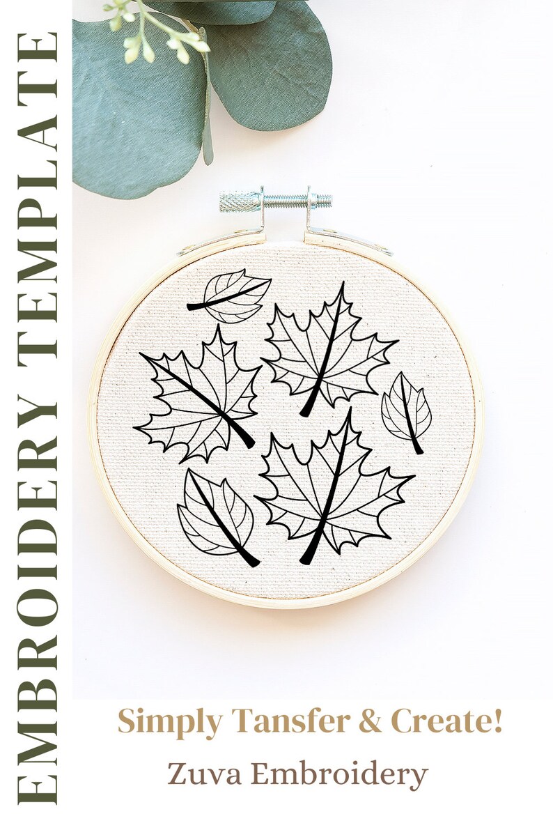 Fall Leaves Hand Embroidery Pattern - Fall Embroidery PDF - DIY Fall ...