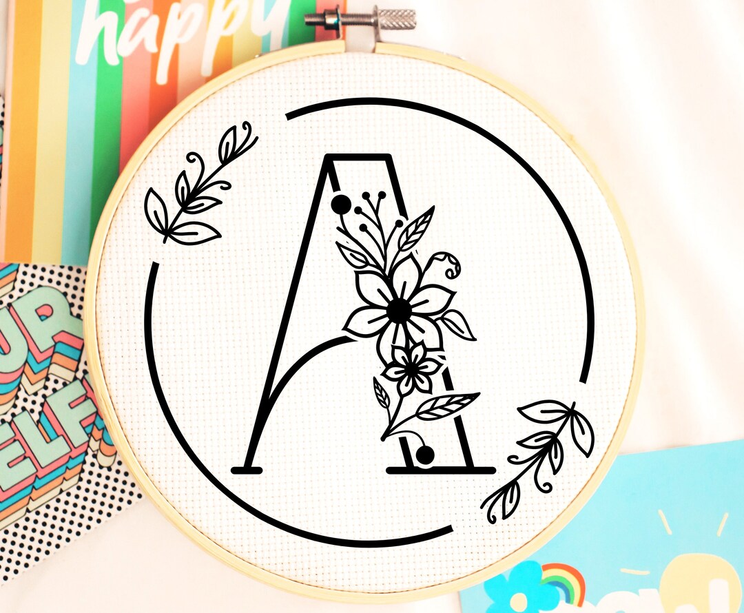 Letter A Hand Embroidery Monogram - Letter A Hand Embroidery Letter ...