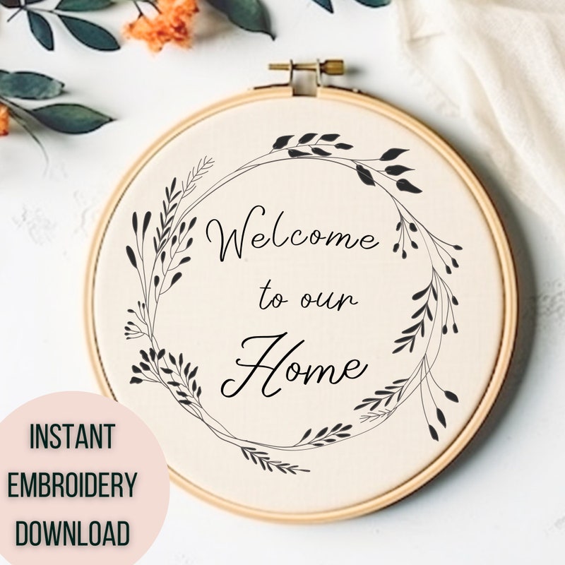Welcome Embroidery - Etsy