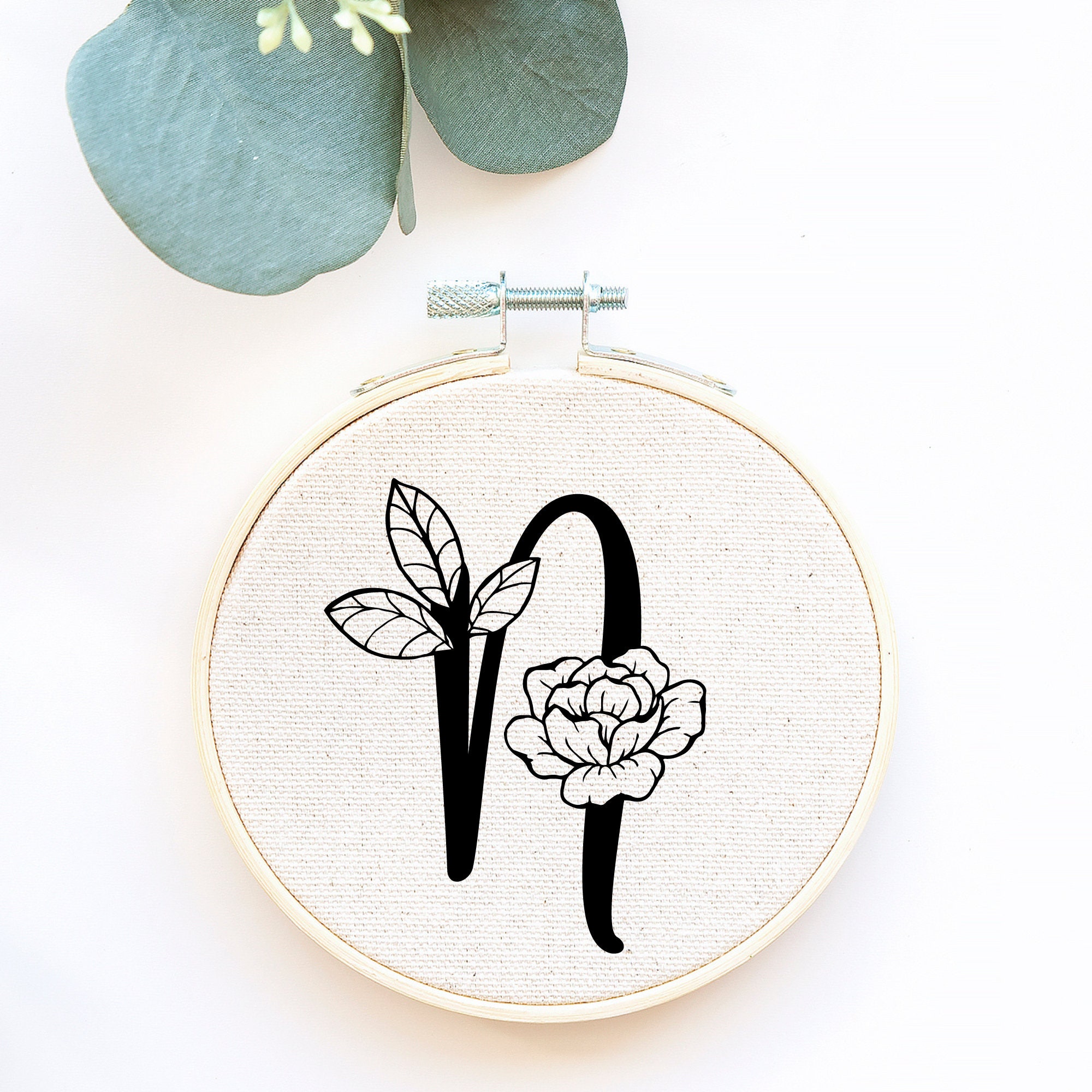 Rose Flower Hand Embroidery Letter Patterns Full Alphabet of - Etsy