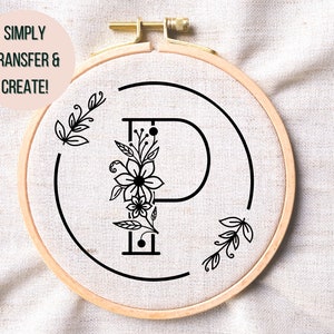Letter P Hand Embroidery Monogram Letter P Hand Embroidery Letter ...