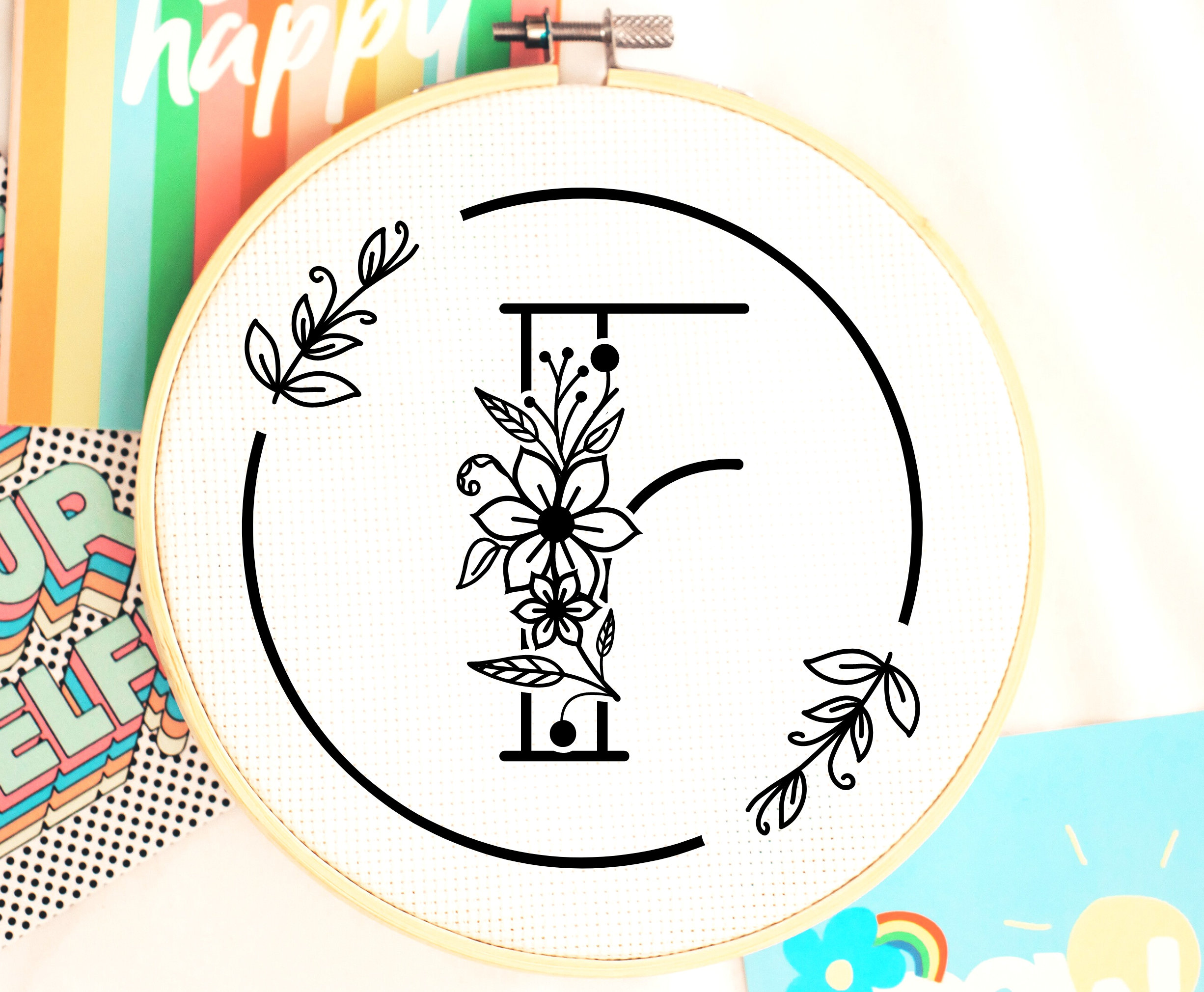 Letter F Hand Embroidery Monogram Letter F Hand Embroidery - Etsy