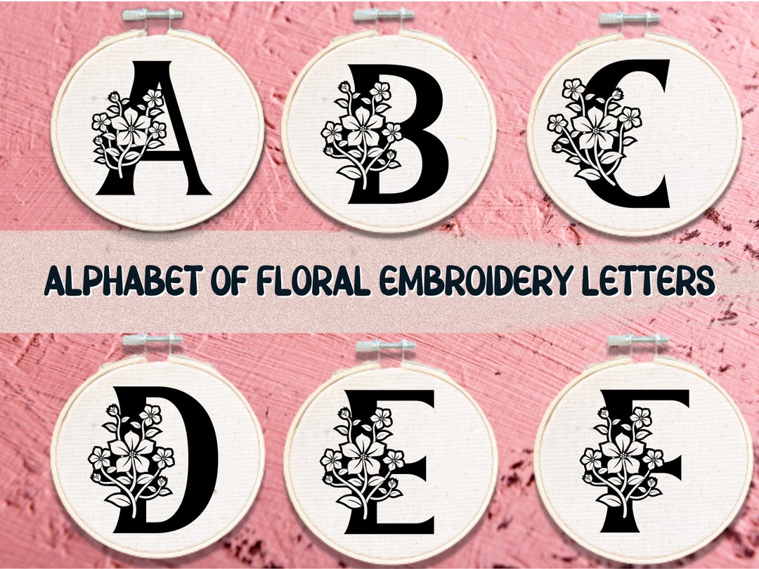 Modern Floral Hand Embroidery Letters Full Alphabet of Hand - Etsy
